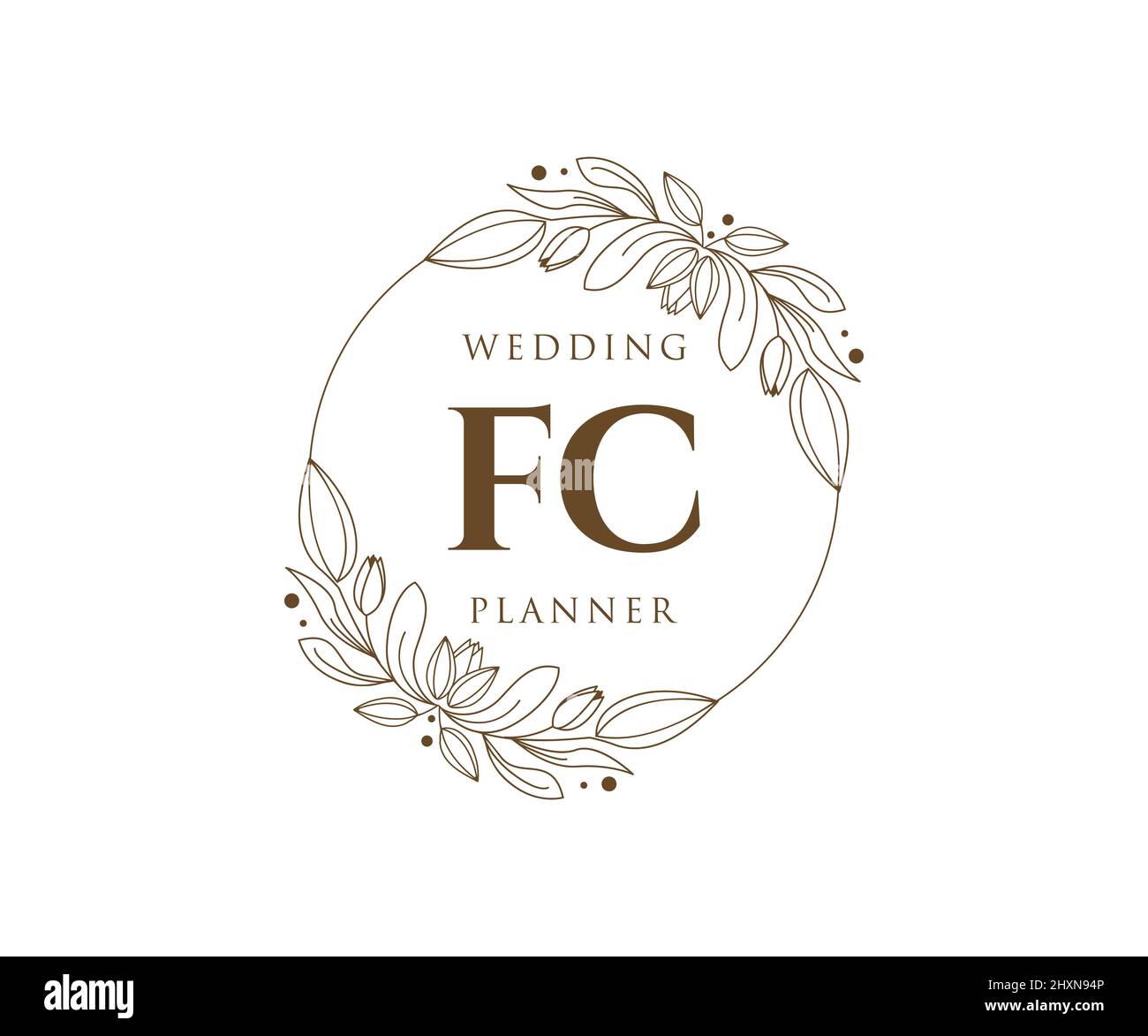 FC Initials letter Wedding monogram logos collection, hand drawn modern ...
