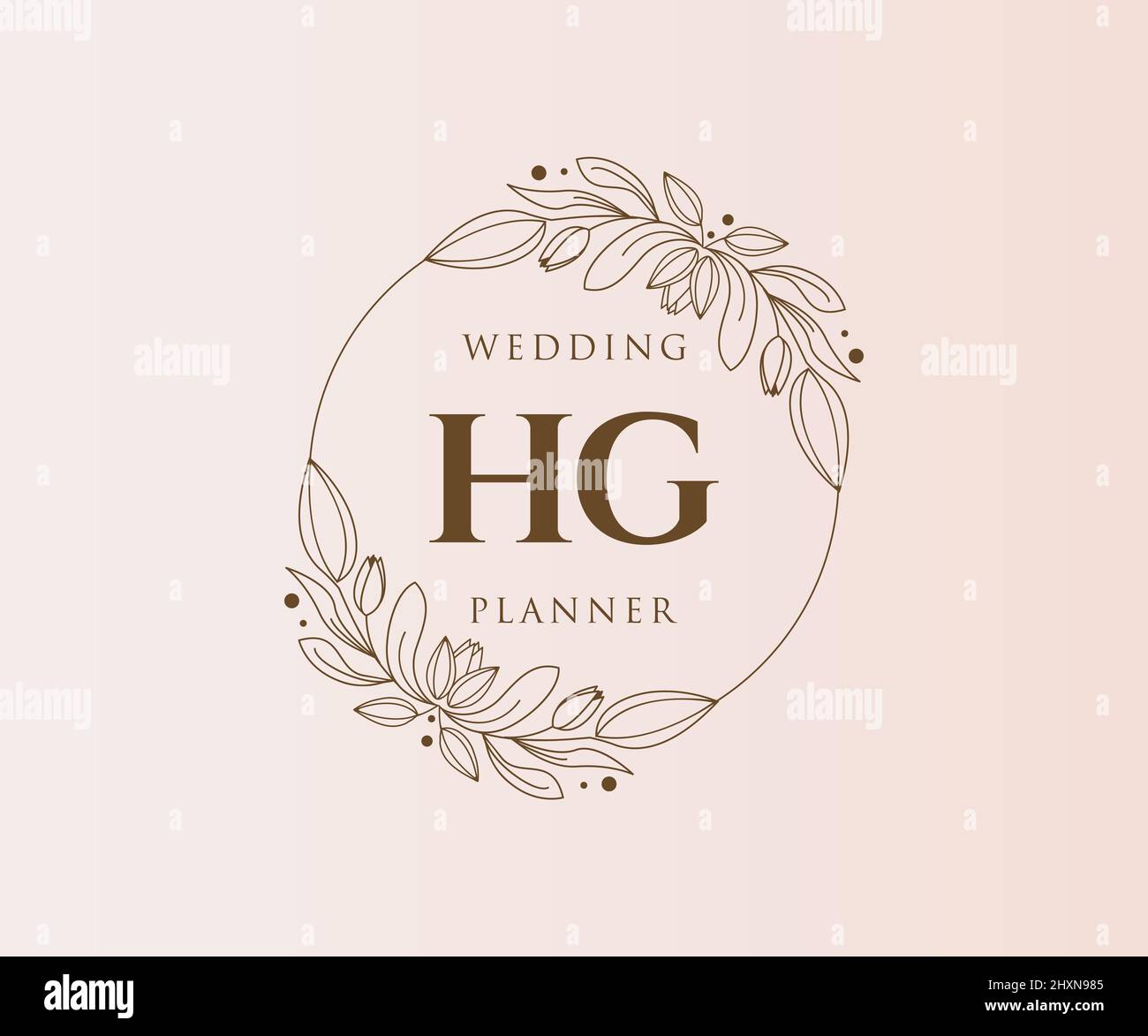 HG Initials letter Wedding monogram logos collection, hand drawn modern ...