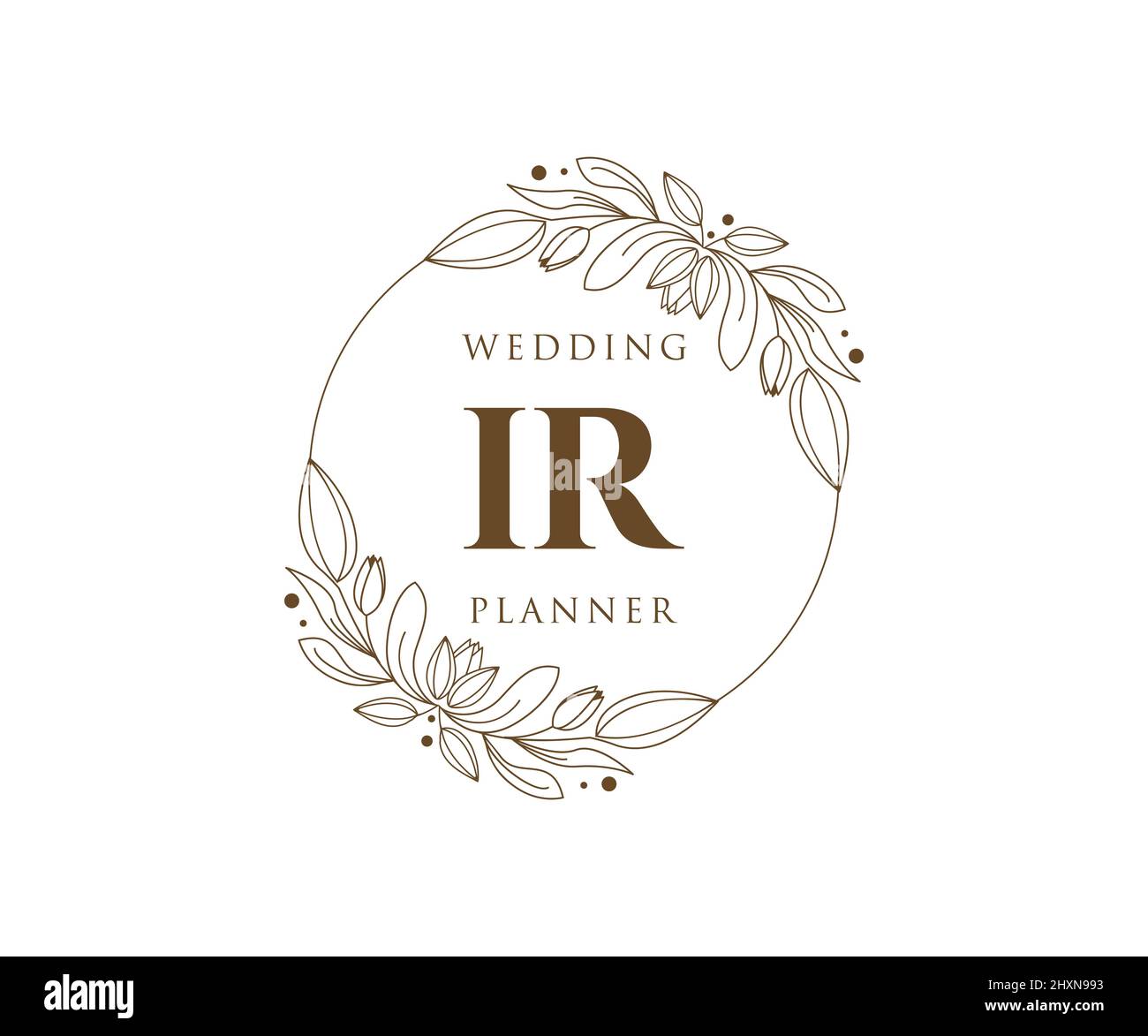 IR Initials letter Wedding monogram logos collection, hand drawn modern ...