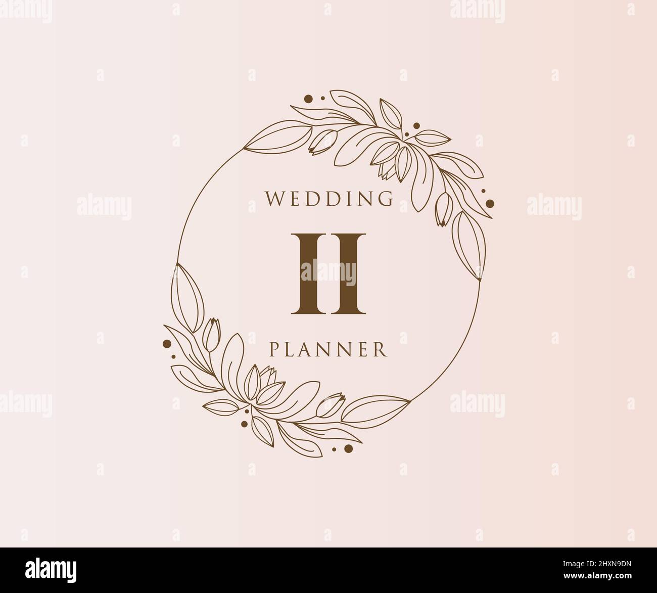 II Initials letter Wedding monogram logos collection, hand drawn modern ...