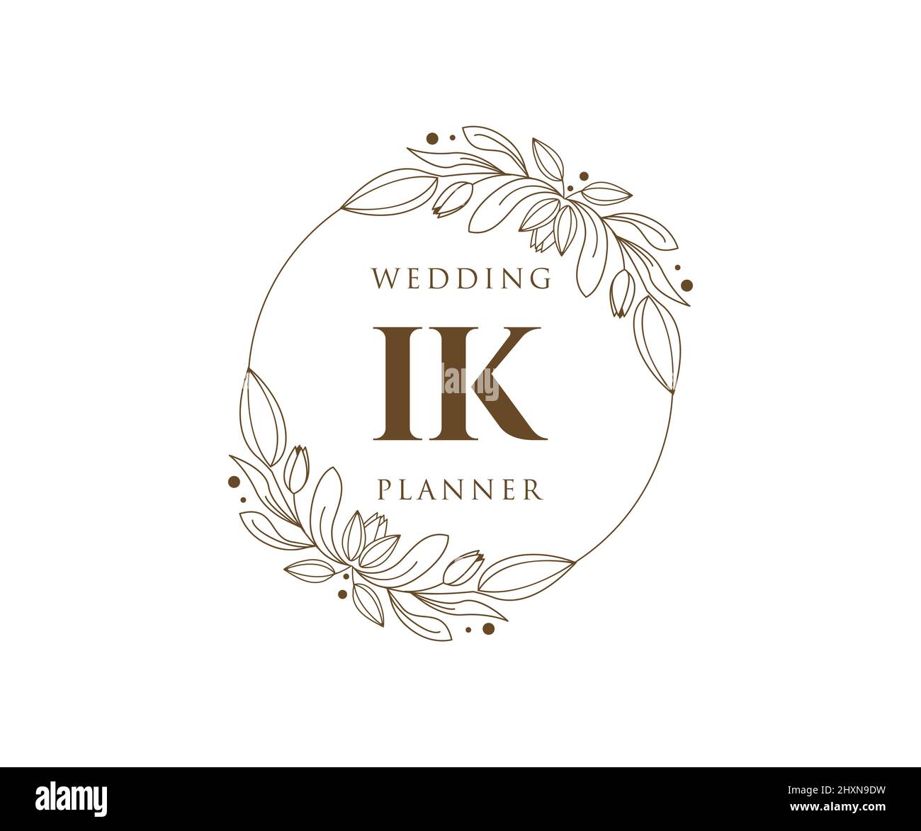 IK Initials letter Wedding monogram logos collection, hand drawn modern ...