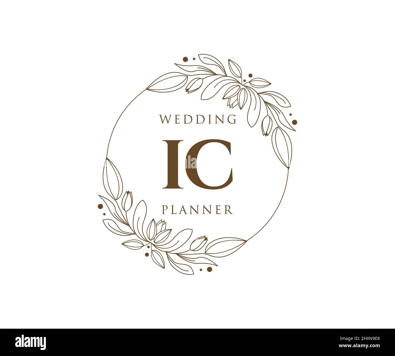 IC Initials letter Wedding monogram logos collection, hand drawn modern ...
