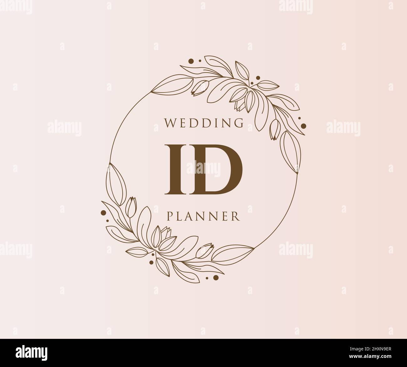 ID Initials letter Wedding monogram logos collection, hand drawn modern ...