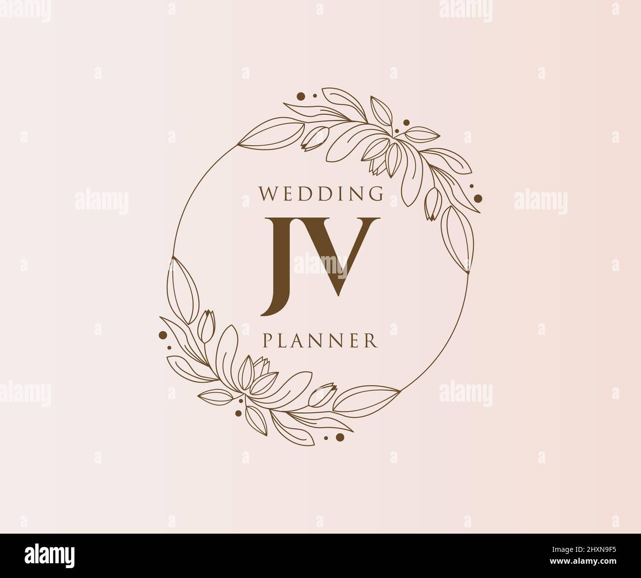 JV Initials letter Wedding monogram logos collection, hand drawn modern ...