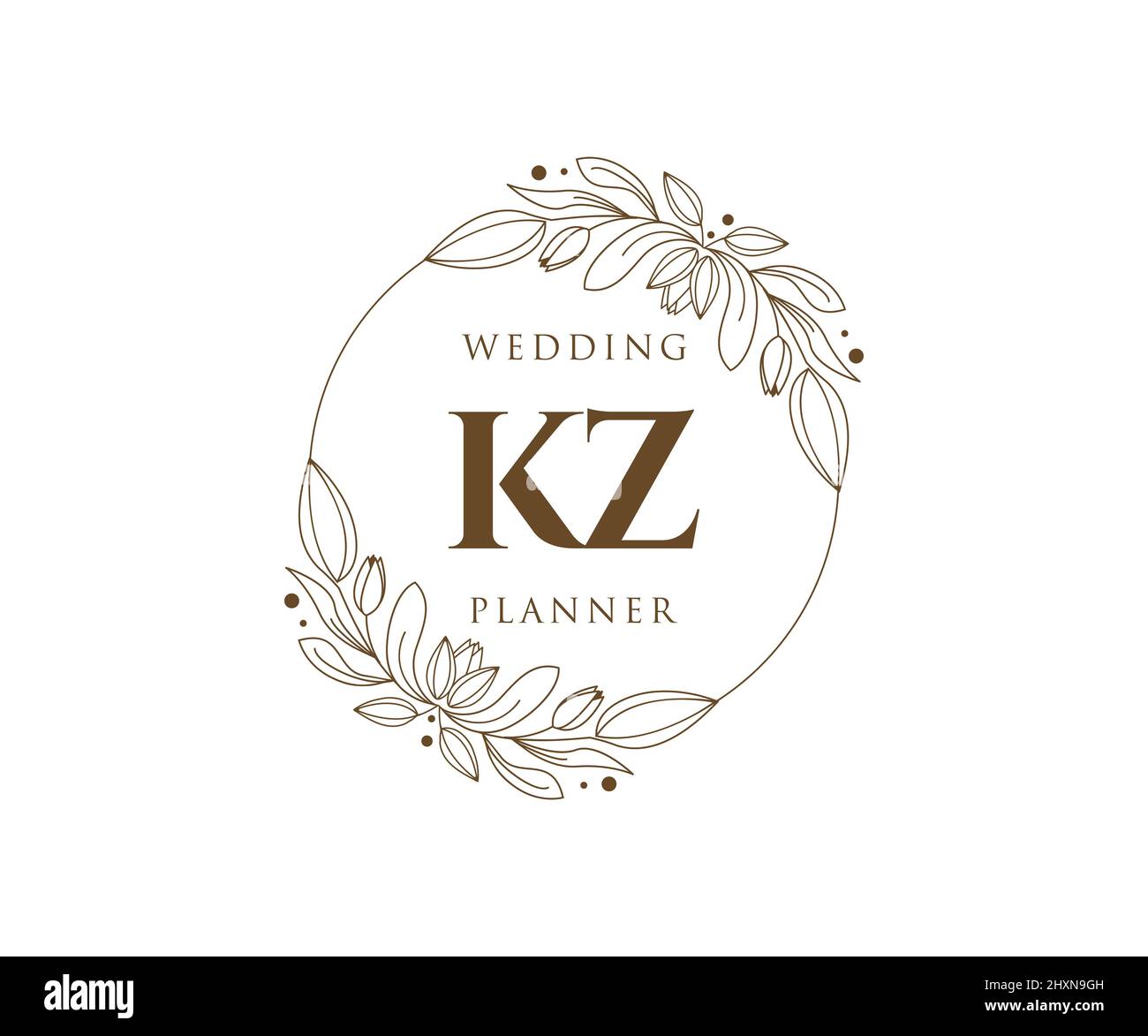 KZ Initials letter Wedding monogram logos collection, hand drawn modern ...