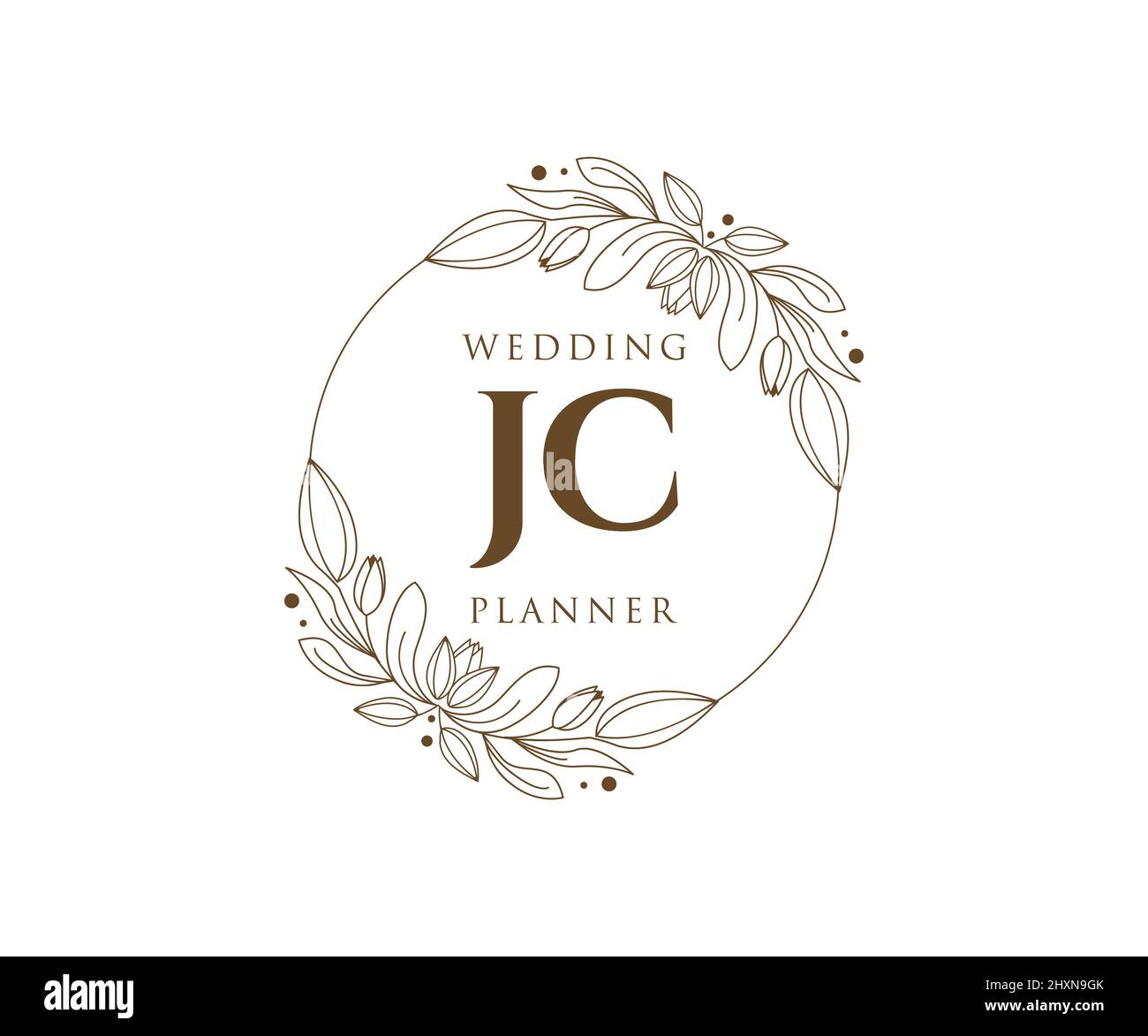 JC Initials letter Wedding monogram logos collection, hand drawn modern minimalistic and floral ...
