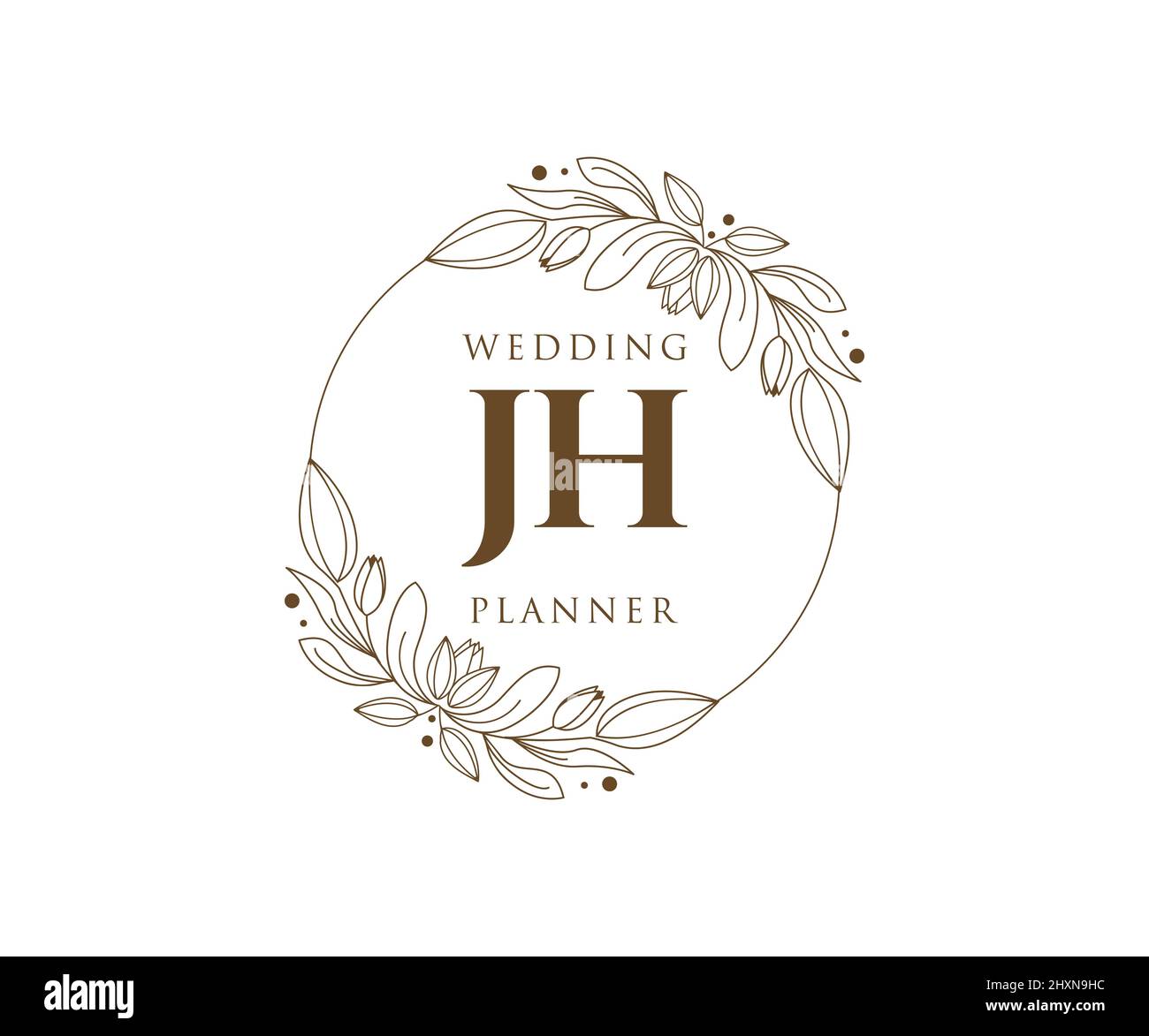 JH Initials letter Wedding monogram logos collection, hand drawn modern ...