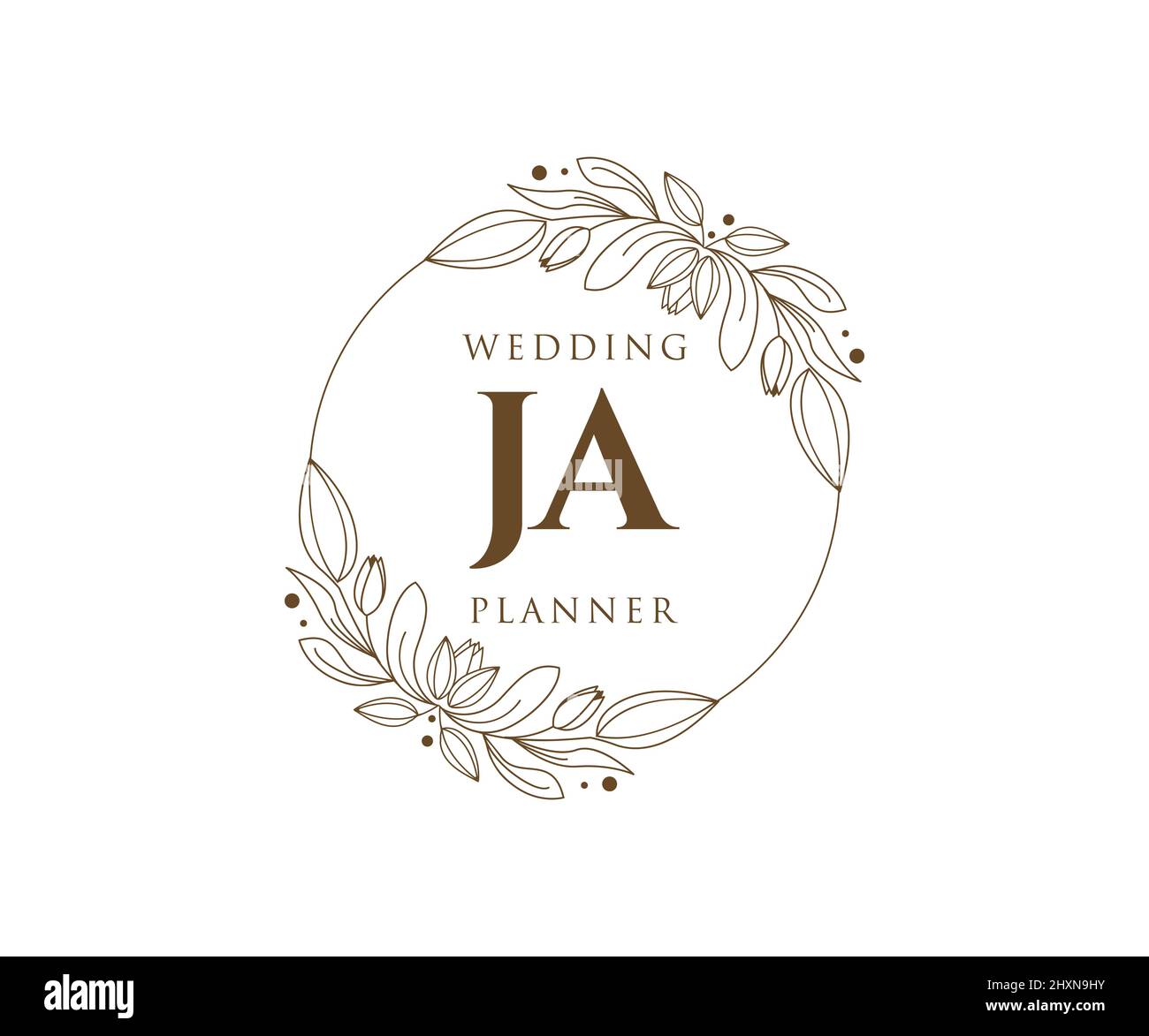 JA Initials letter Wedding monogram logos collection, hand drawn modern ...