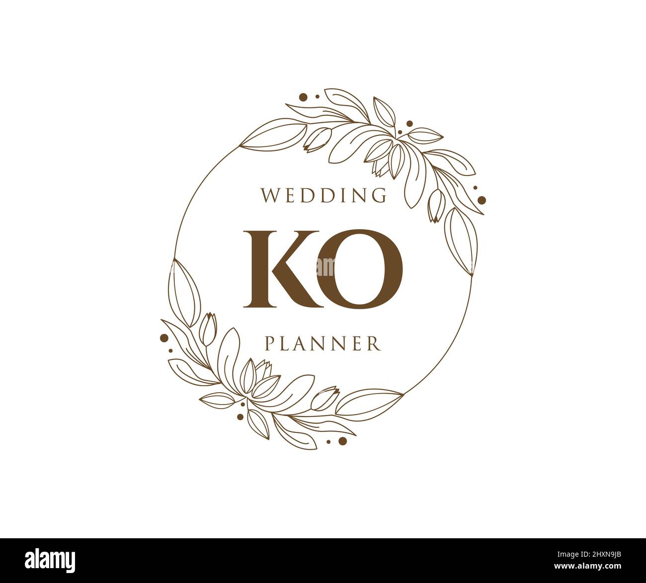 KO Initials letter Wedding monogram logos collection, hand drawn modern ...