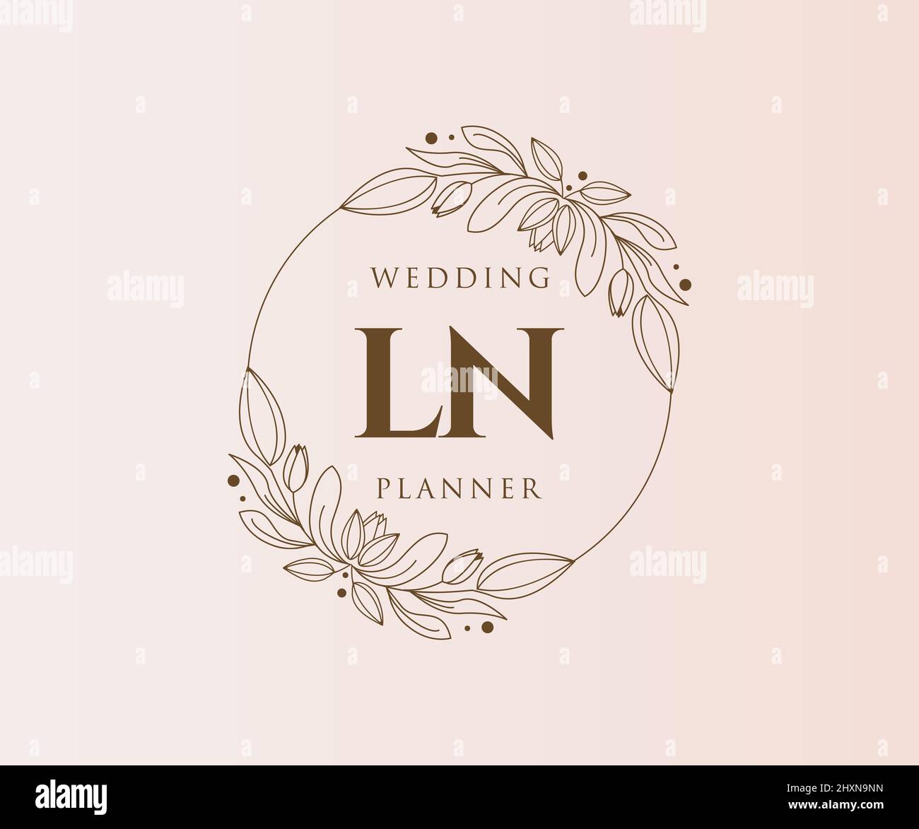 LN Initials letter Wedding monogram logos collection, hand drawn modern ...