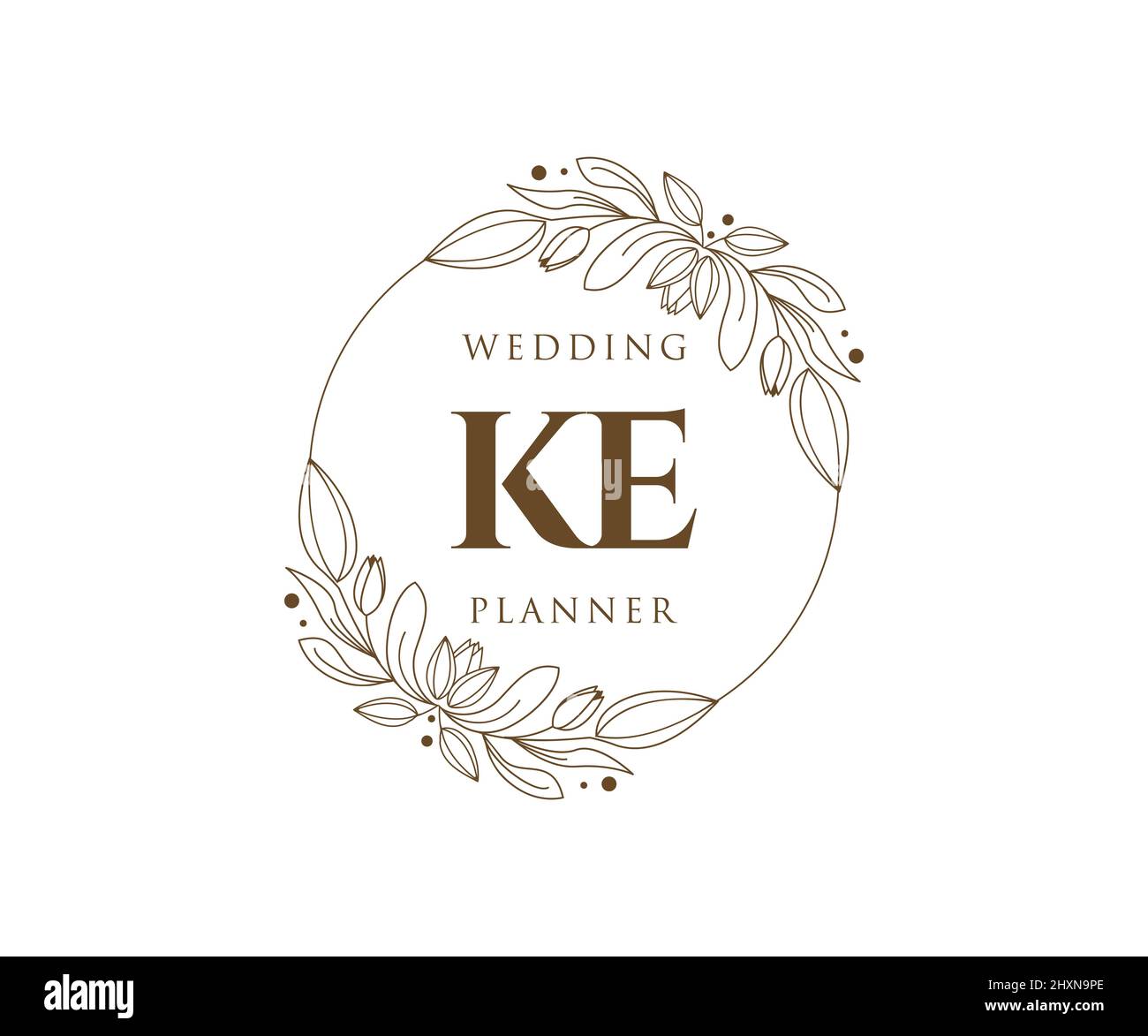 KE Initials letter Wedding monogram logos collection, hand drawn modern ...