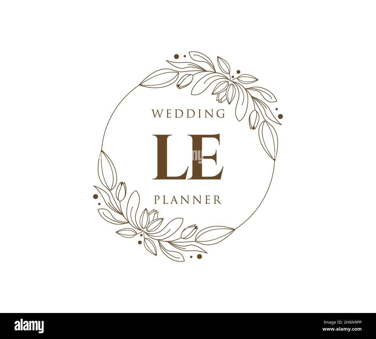 LE Initials letter Wedding monogram logos collection, hand drawn modern ...