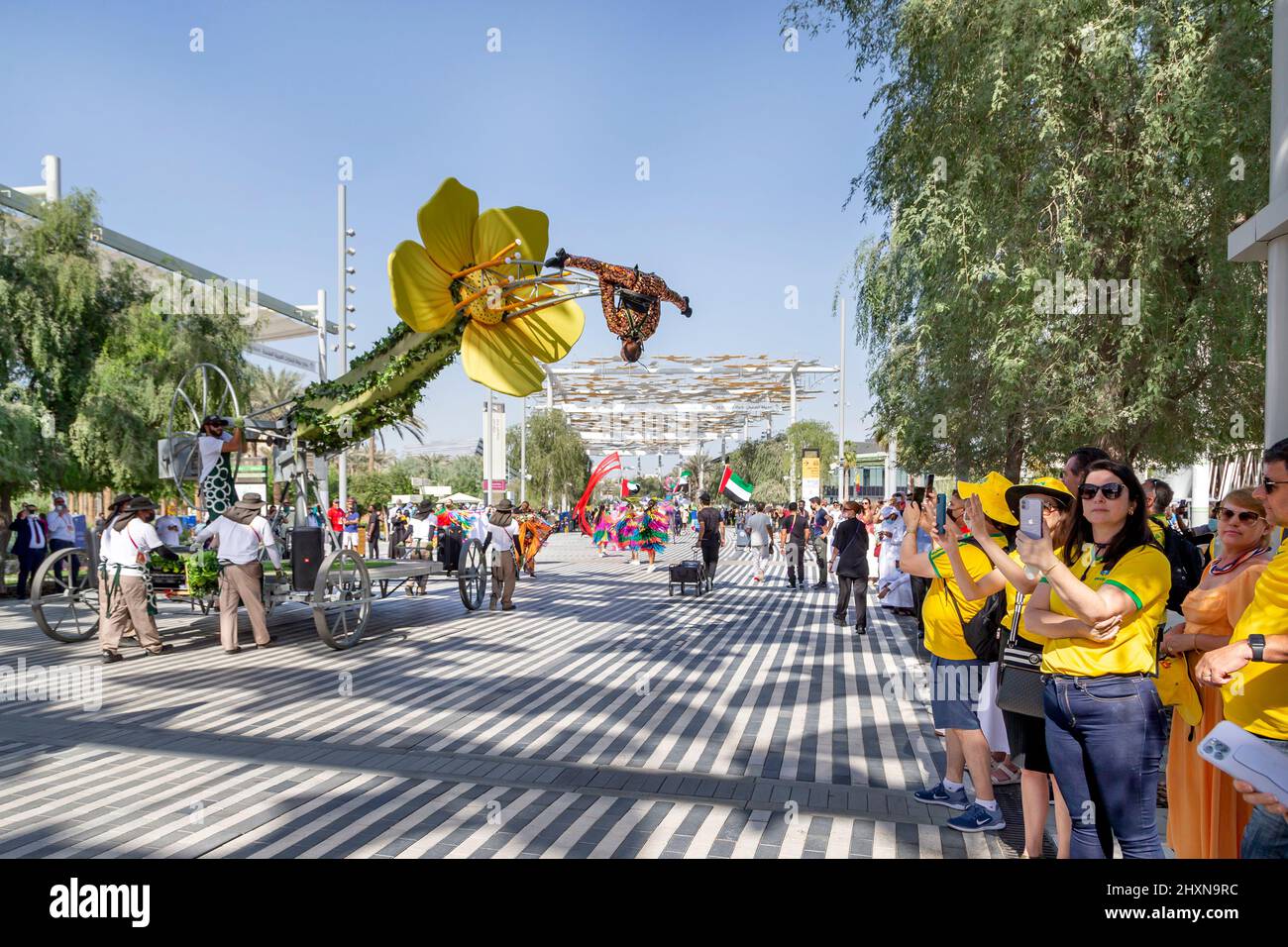 Dubai, UAE - November 15, 2021: Daily live aerial performance at Expo ...