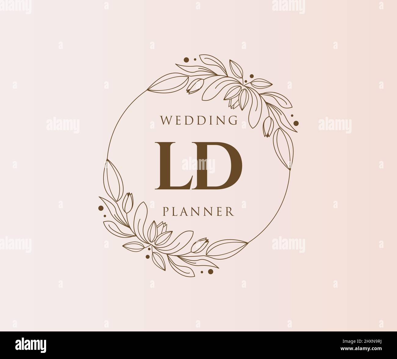 LD Initials letter Wedding monogram logos collection, hand drawn modern ...