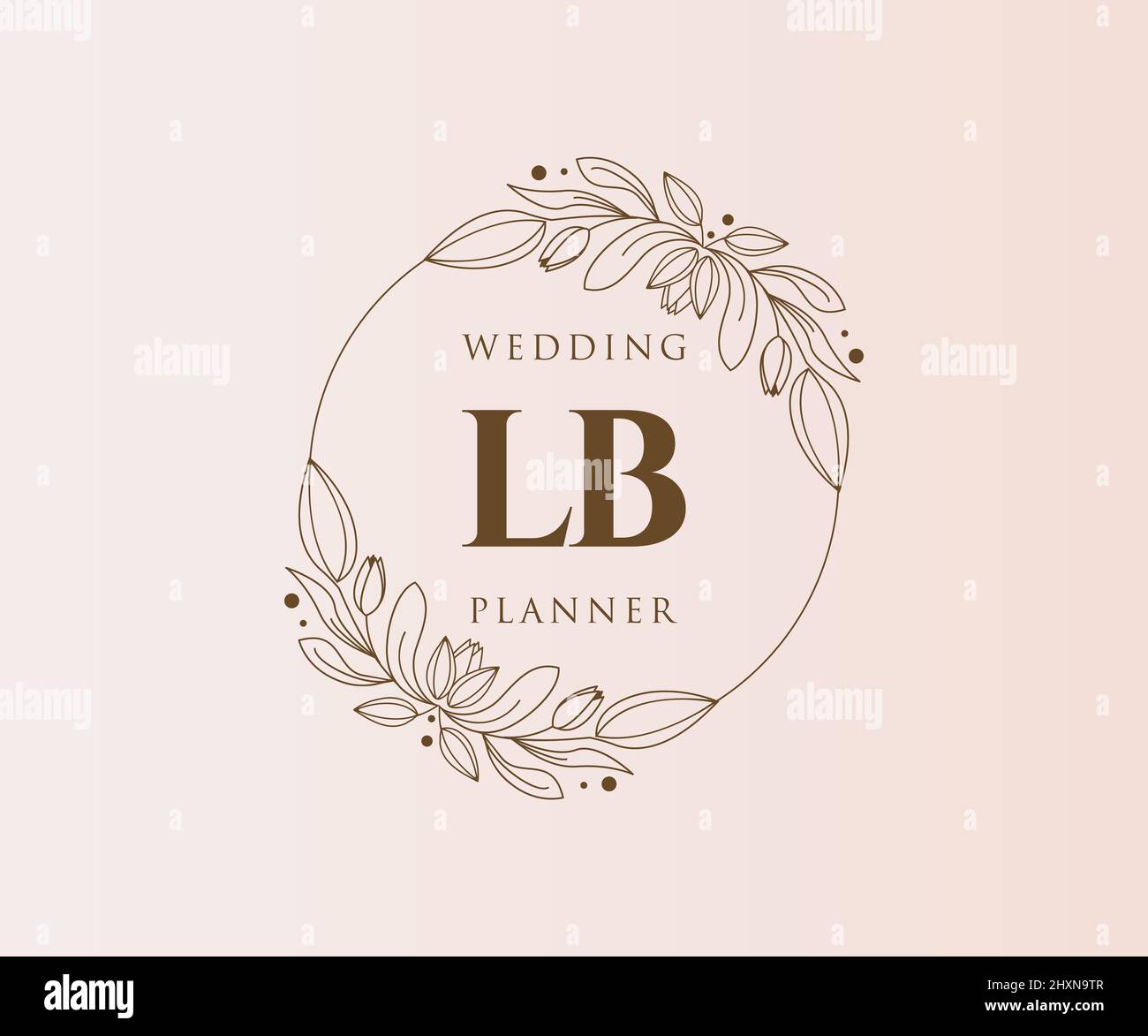 LB Initials letter Wedding monogram logos collection, hand drawn modern ...