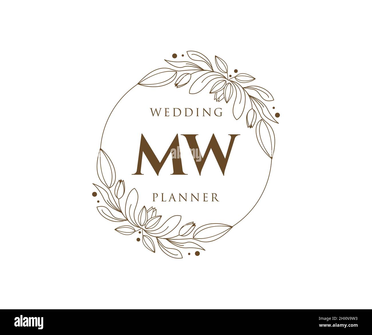 MW Initials letter Wedding monogram logos collection, hand drawn modern ...