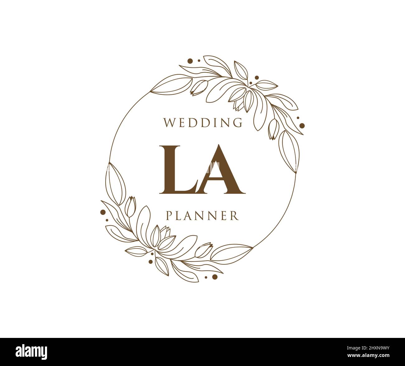 LA Initials letter Wedding monogram logos collection, hand drawn modern ...