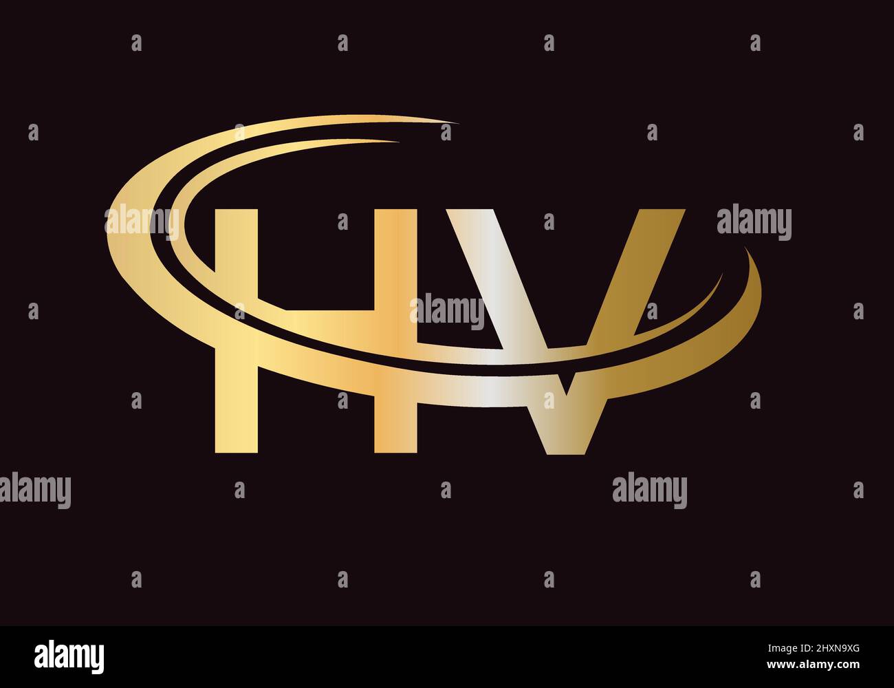 Initial Monogram Letter HV Logo Design Vector. HV Logo Design Template ...