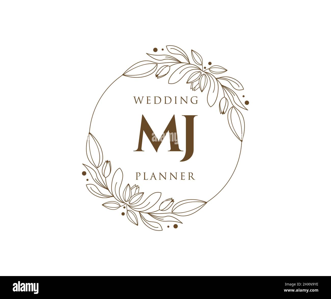 MJ Initials letter Wedding monogram logos collection, hand drawn modern ...