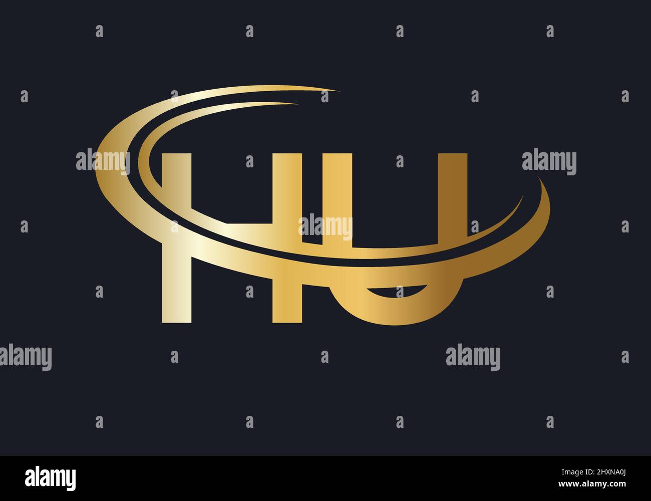 Initial Monogram Letter HU Logo Design Vector. HU Logo Design Template Stock Vector Image & Art ...