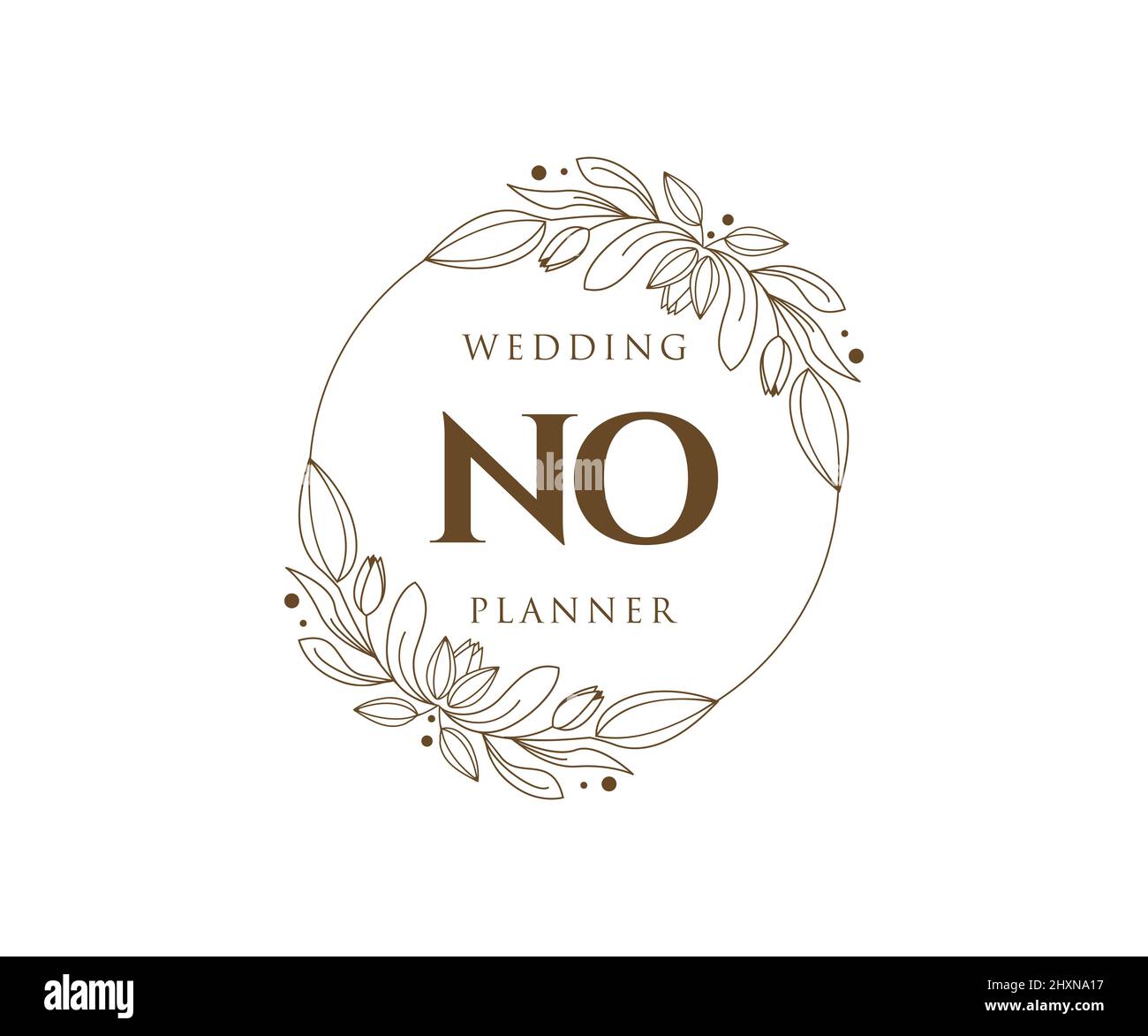 NO Initials letter Wedding monogram logos collection, hand drawn modern ...