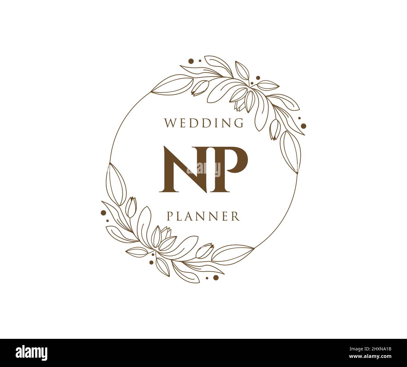 NP Initials letter Wedding monogram logos collection, hand drawn modern ...