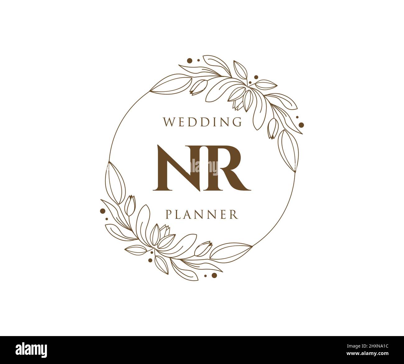 NR Initials letter Wedding monogram logos collection, hand drawn modern ...