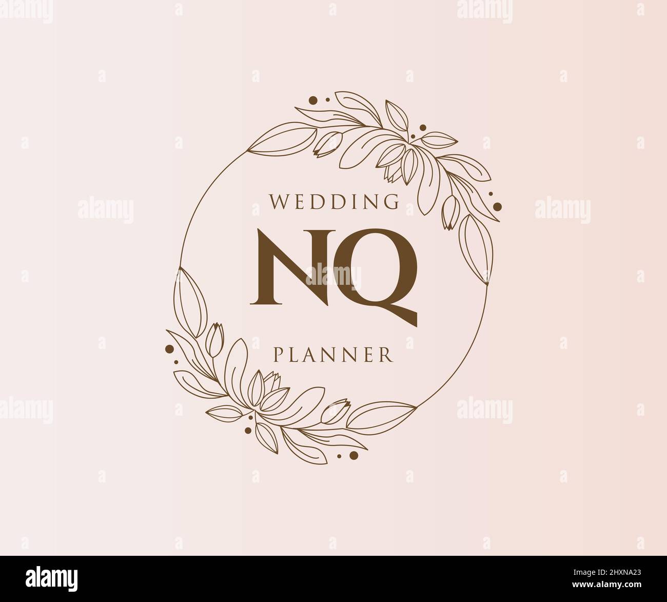 NQ Initials letter Wedding monogram logos collection, hand drawn modern ...