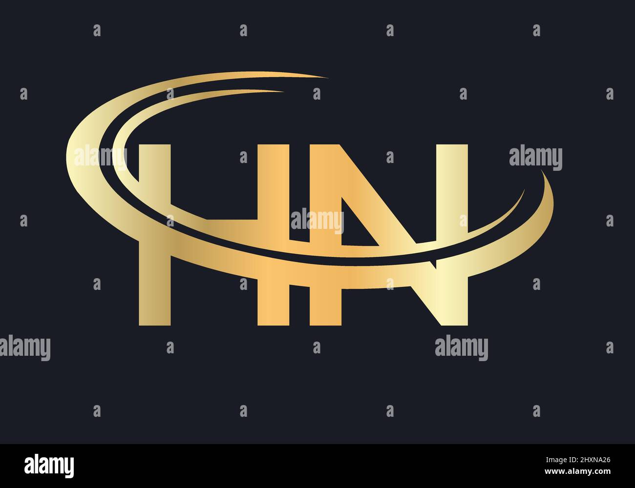 Initial Monogram Letter HN Logo Design Vector. HN Logo Design Template ...