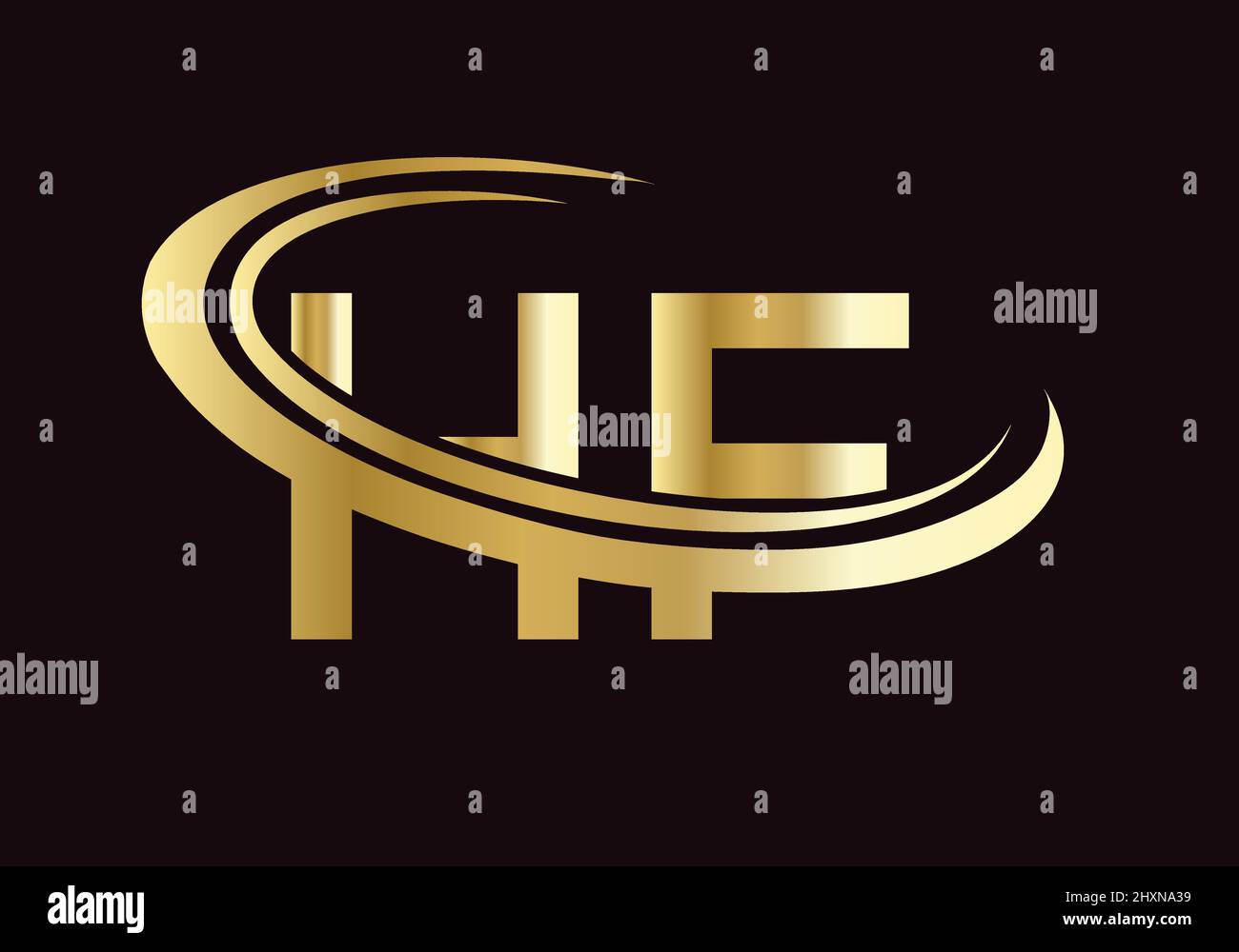 Initial Monogram Letter HF Logo Design Vector. HF Logo Design Template ...