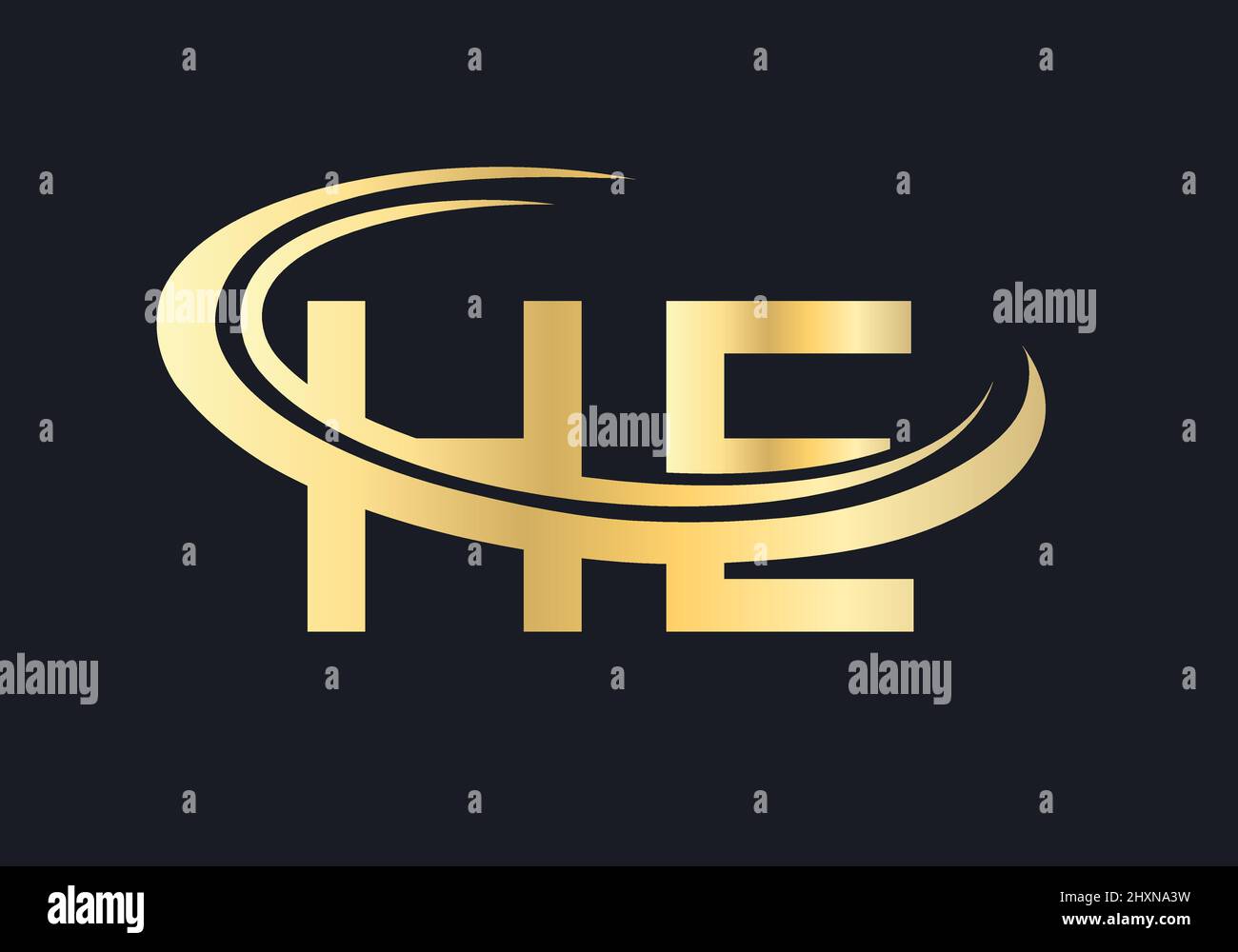 Initial Monogram Letter HE Logo Design Vector. HE Logo Design Template ...