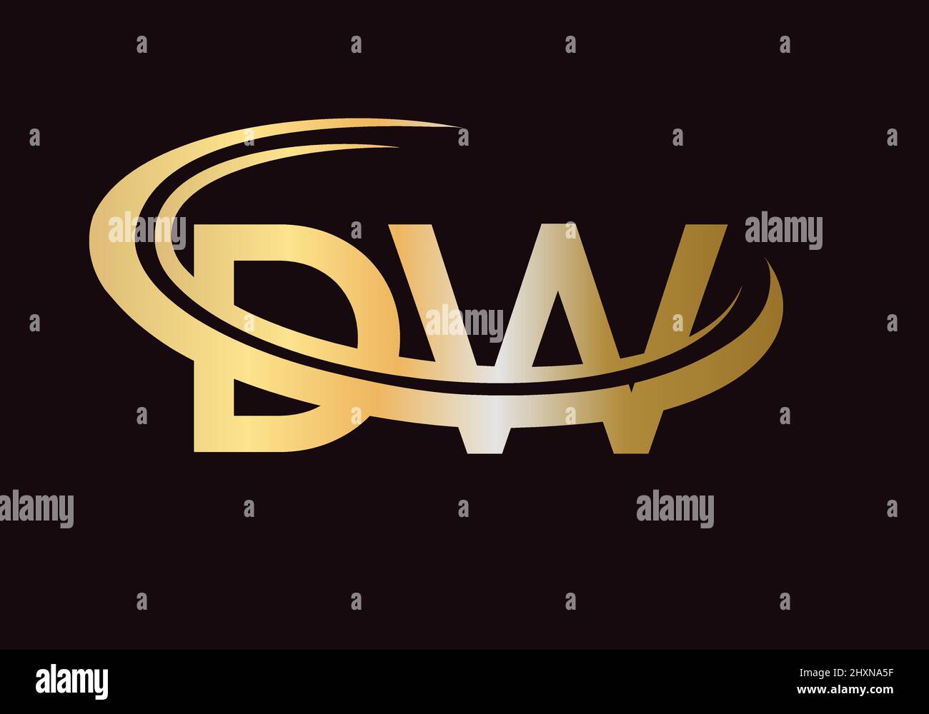 Initial Monogram Letter DW Logo Design Vector. DW Logo Design Template ...