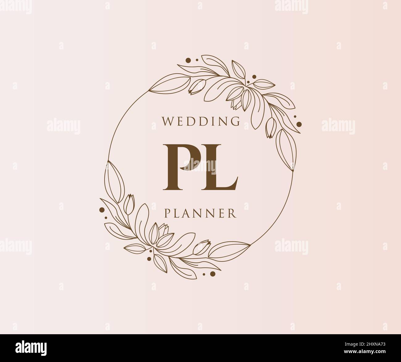 PL Initials letter Wedding monogram logos collection, hand drawn modern ...