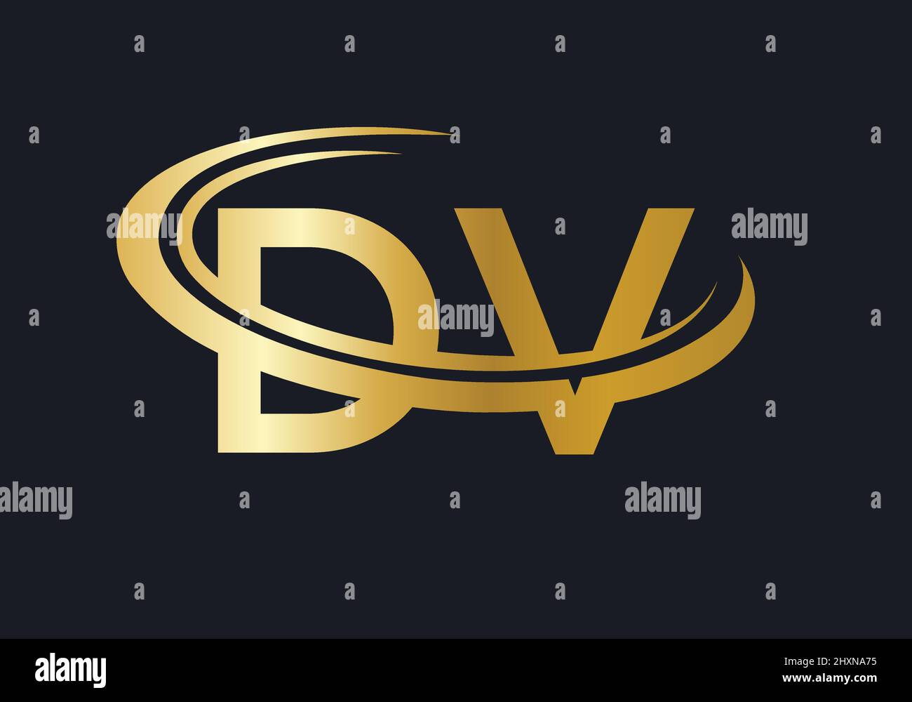 Initial Monogram Letter DV Logo Design Vector. DV Logo Design Template ...