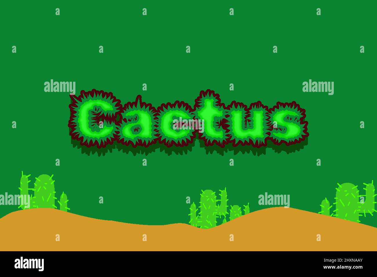 Editable text effects Cactus , words and font can be changed Stock ...