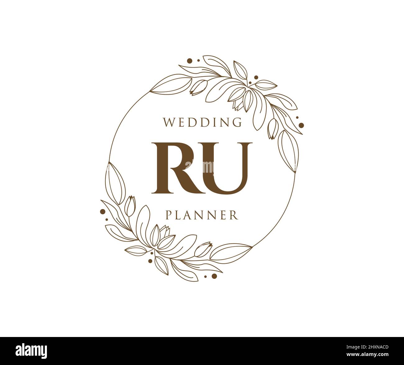 RU Initials letter Wedding monogram logos collection, hand drawn modern ...