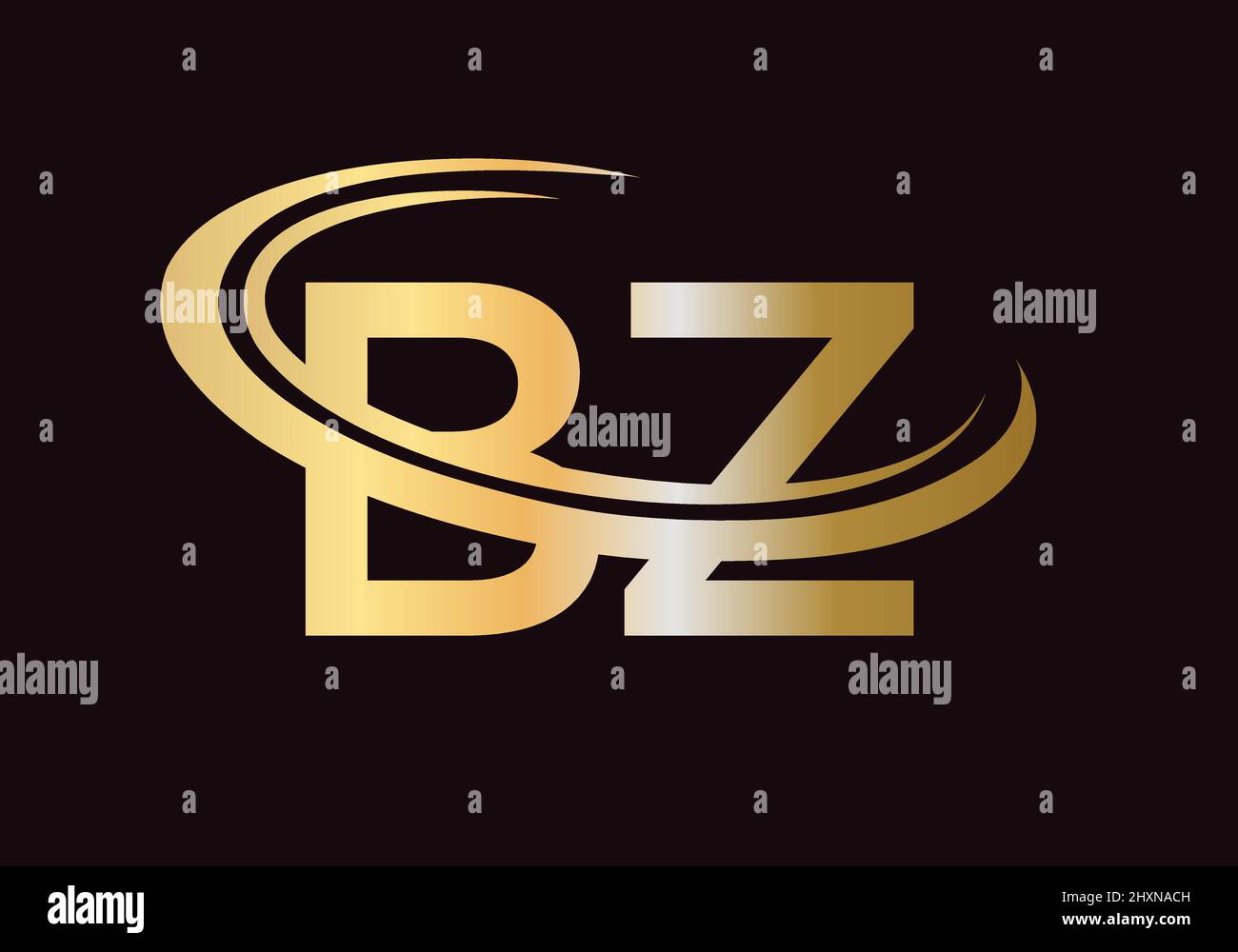 Initial Monogram Letter BZ Logo Design Vector. BZ Logo Design Template ...