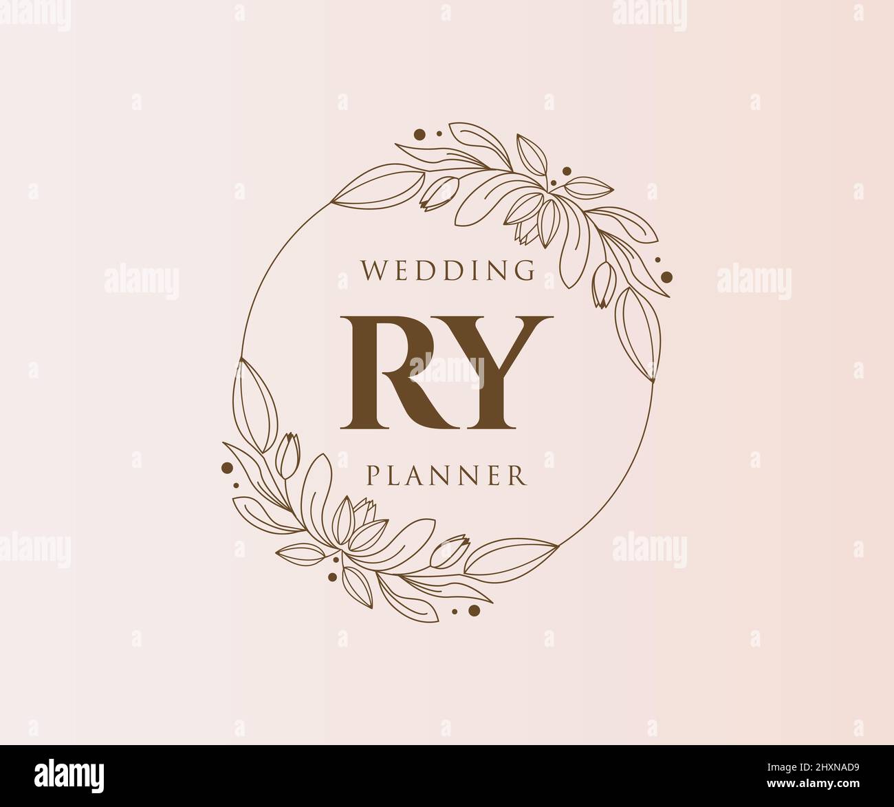 RY Initials letter Wedding monogram logos collection, hand drawn modern ...