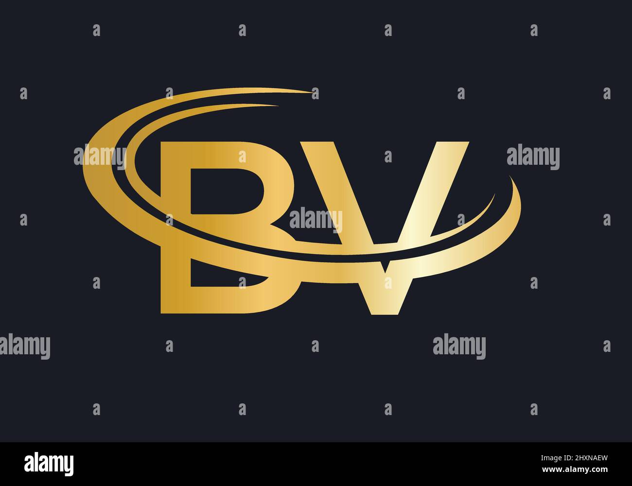 Initial Monogram Letter BV Logo Design Vector. BV Logo Design Template ...