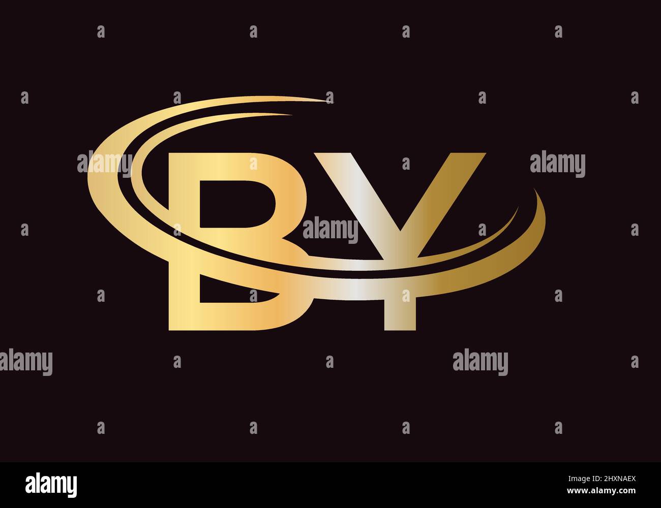 Initial Monogram Letter BY Logo Design Vector. BY Logo Design Template ...