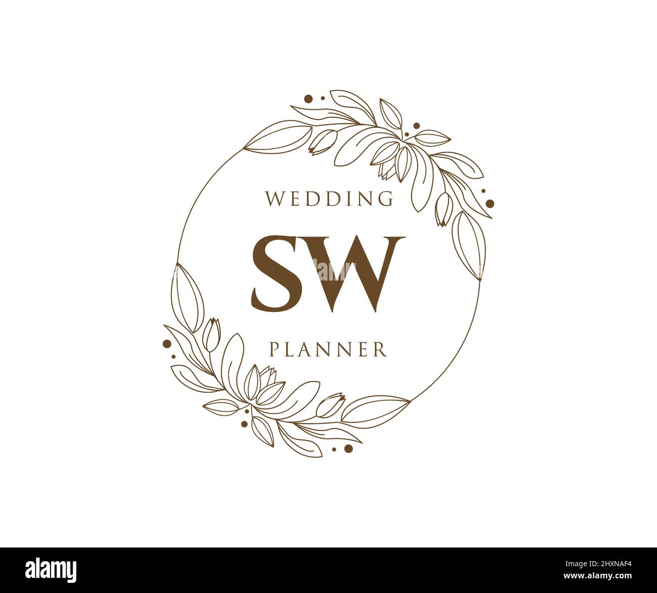 SW Initials letter Wedding monogram logos collection, hand drawn modern ...