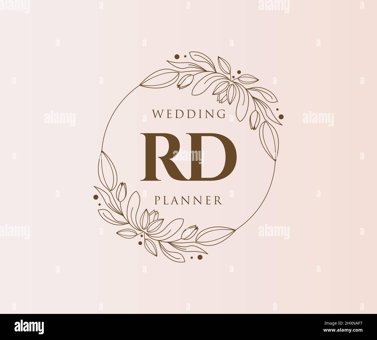RD Initials letter Wedding monogram logos collection, hand drawn modern ...