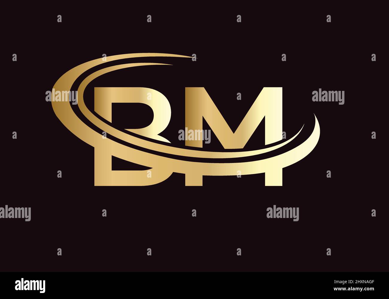 Initial Monogram Letter BM Logo Design Vector. BM Logo Design Template Stock Vector Image & Art ...