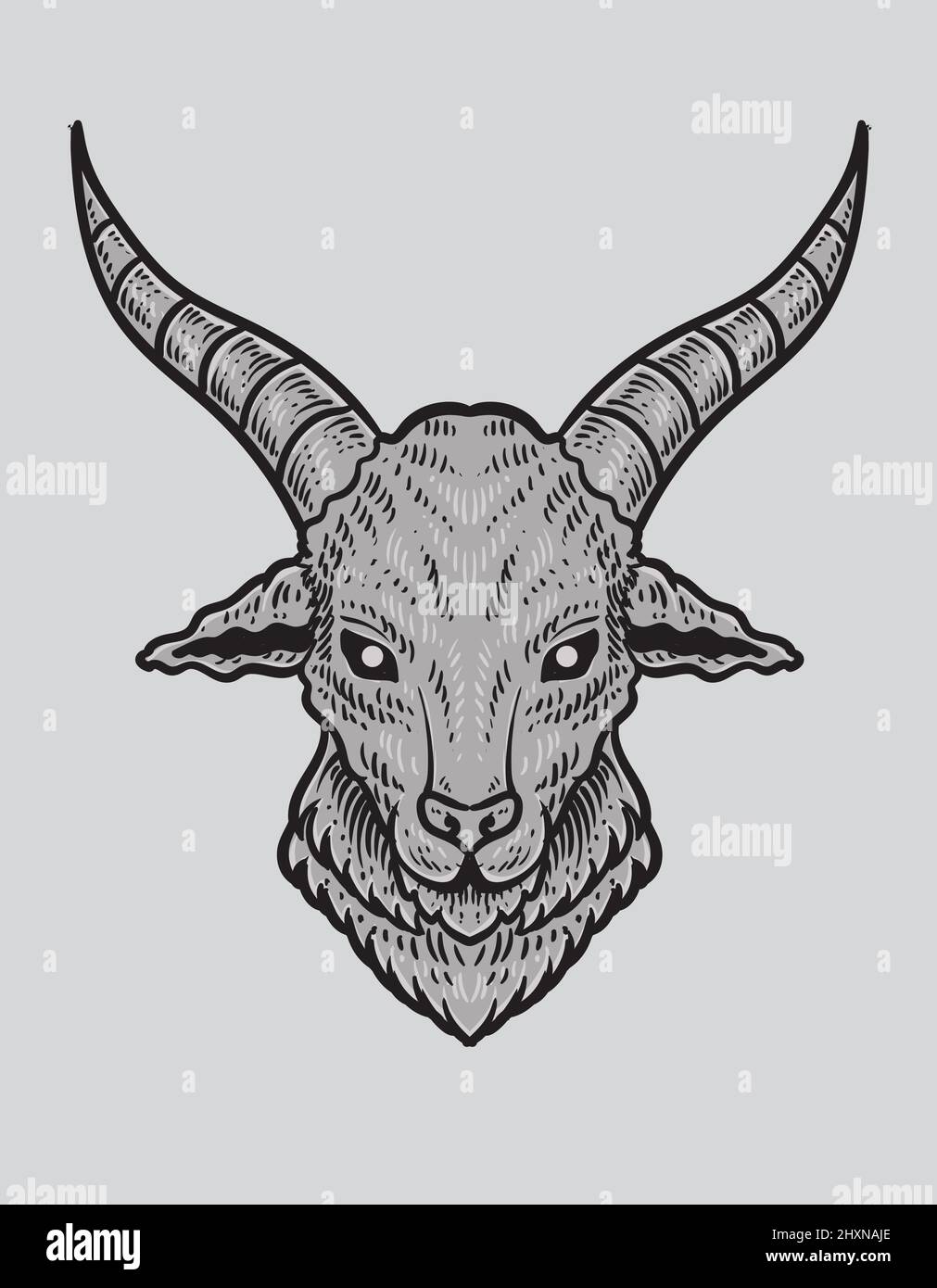 illustration goat head on white background Stock Vector Image & Art - Alamy