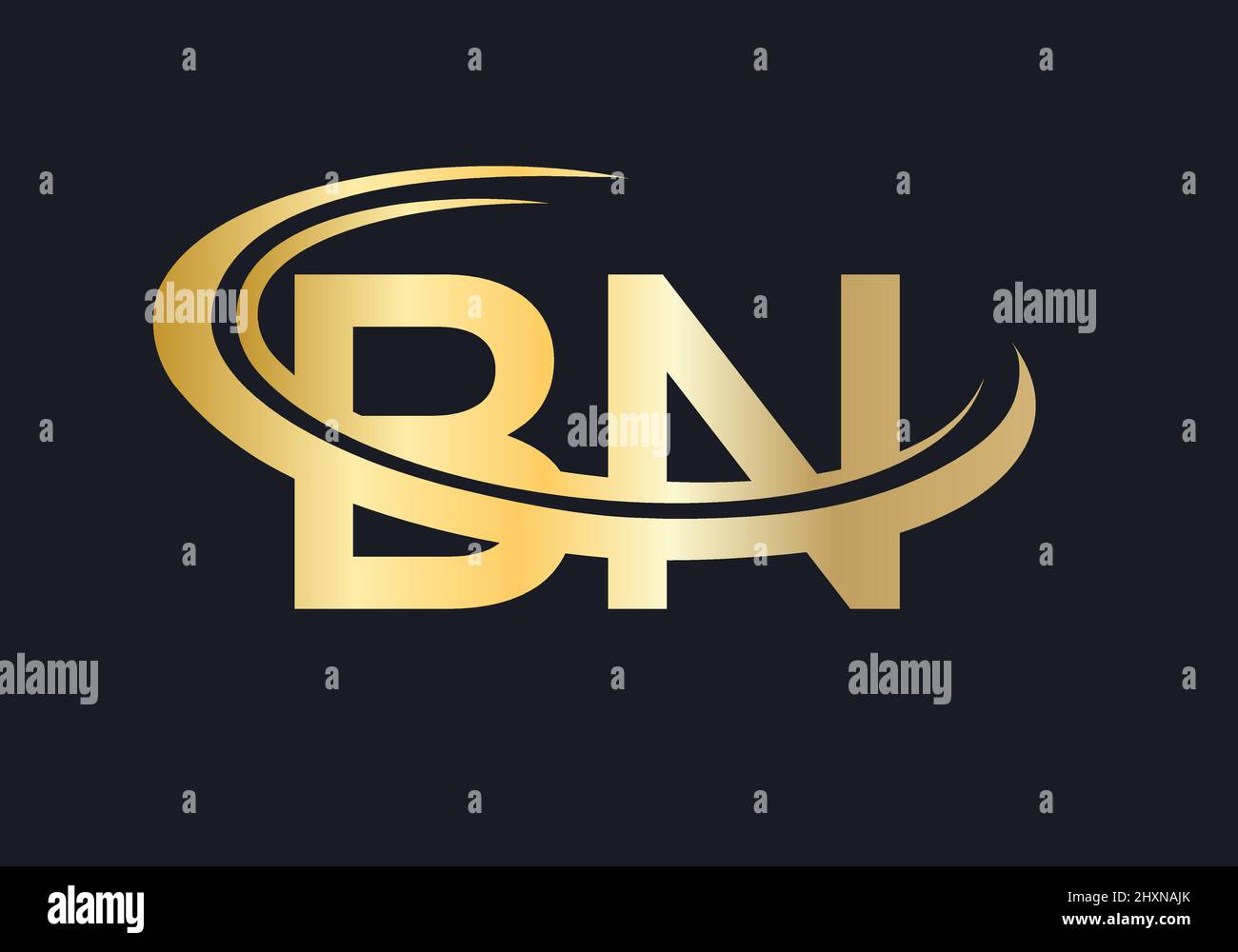 Initial Monogram Letter BN Logo Design Vector. BN Logo Design Template ...