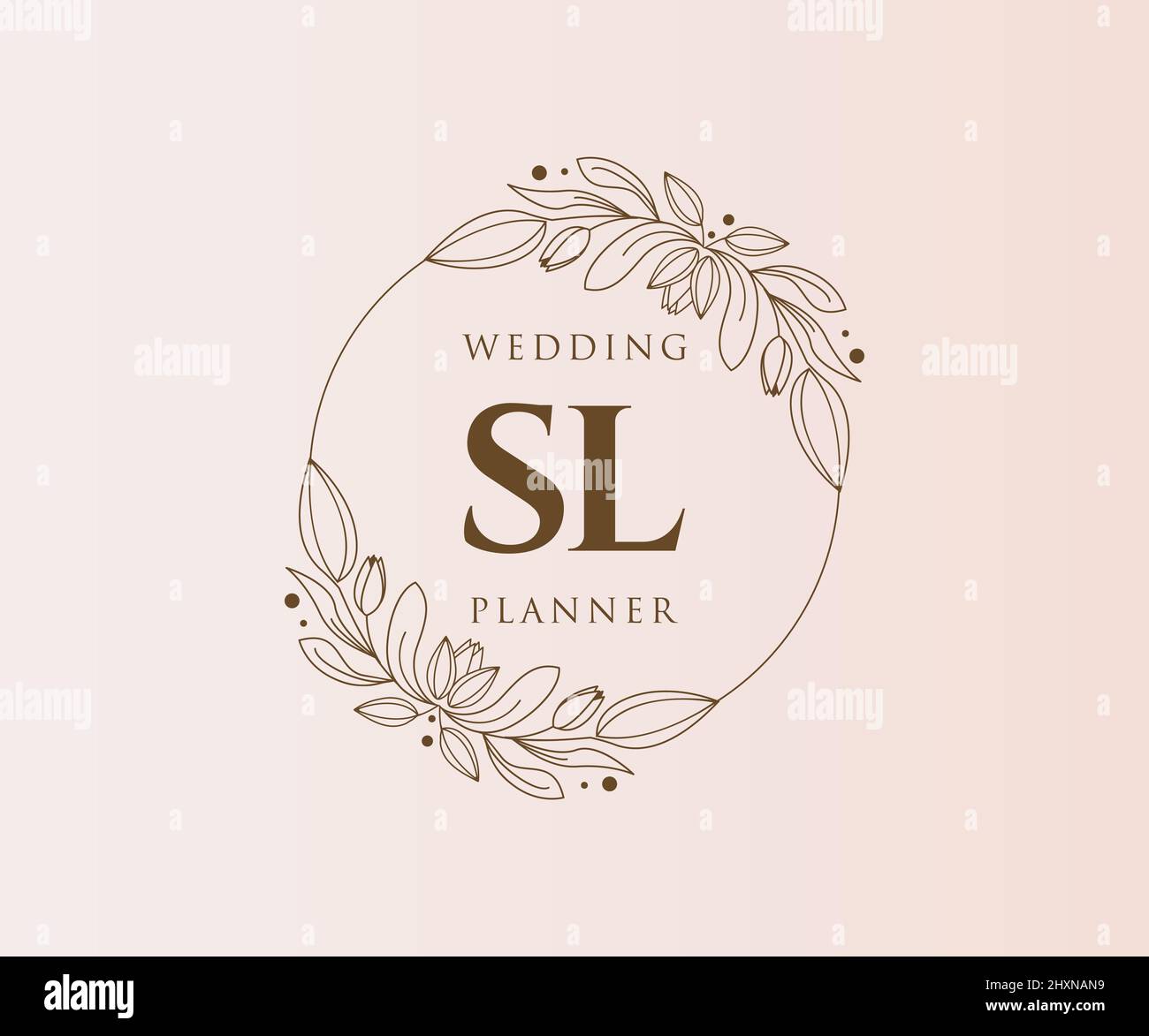 SL Initials letter Wedding monogram logos collection, hand drawn modern ...