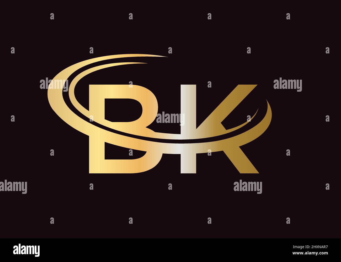 Initial Monogram Letter BK Logo Design Vector. BK Logo Design Template ...