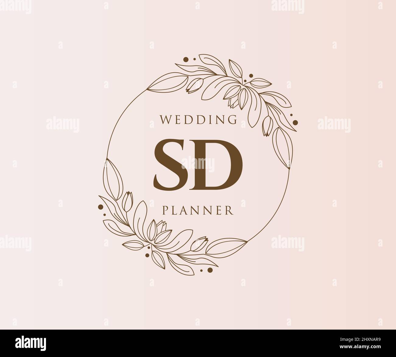 SD Initials letter Wedding monogram logos collection, hand drawn modern ...
