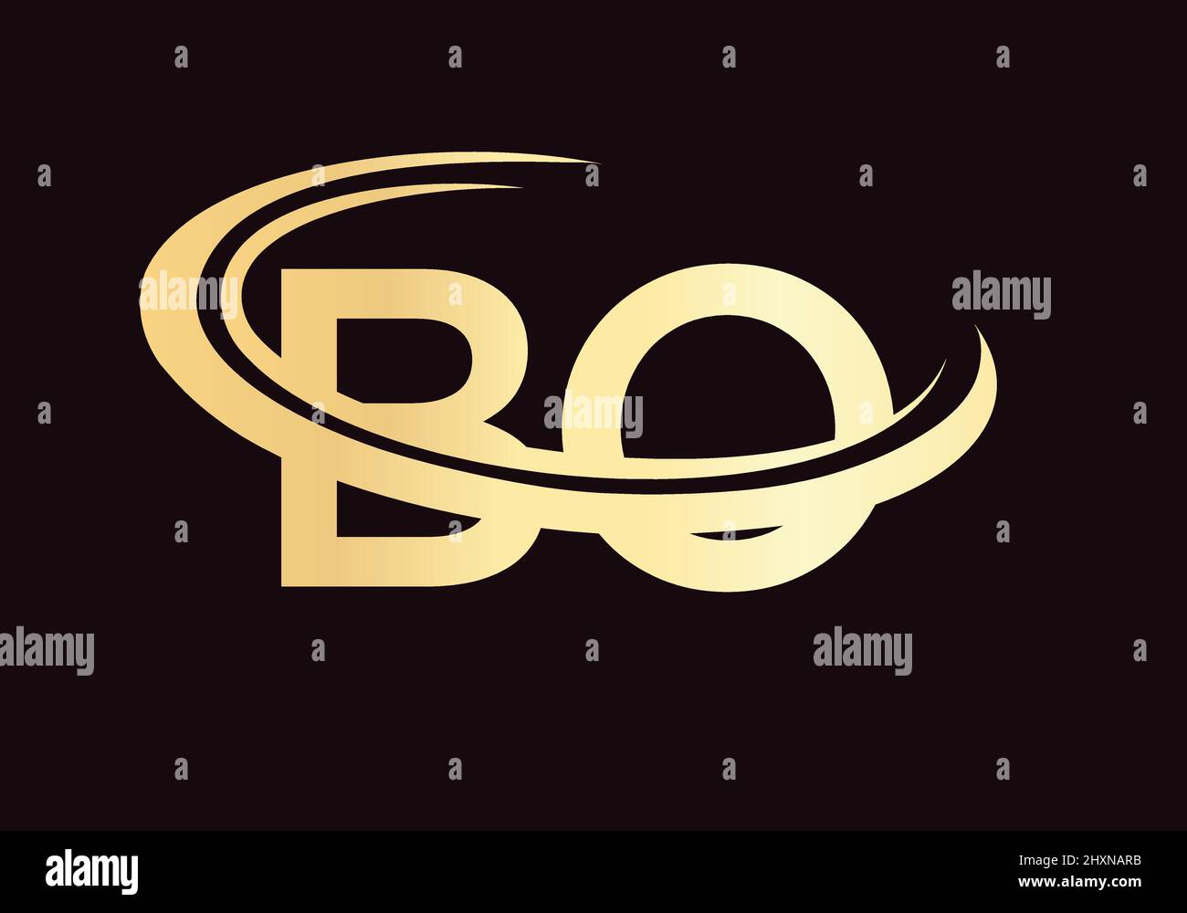 Initial Monogram Letter BO Logo Design Vector. BO Logo Design Template ...