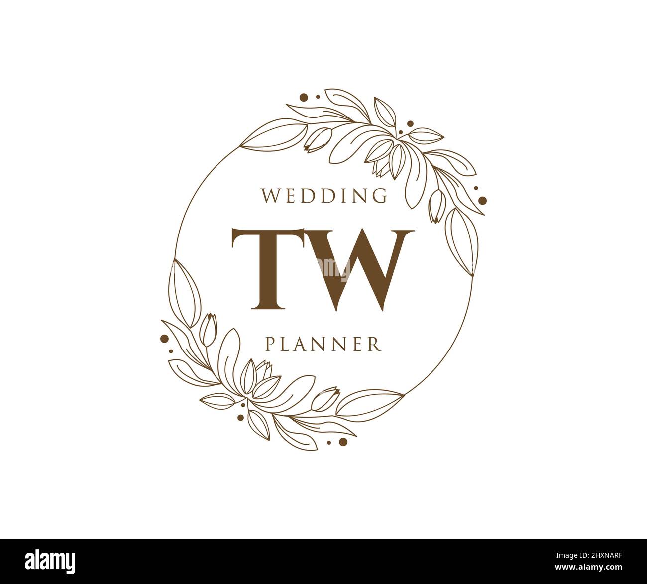 TW Initials letter Wedding monogram logos collection, hand drawn modern ...